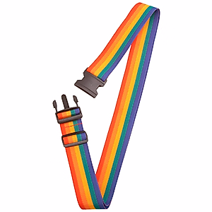 Lewis N. Clark Quick Release Luggage Belt: Add a Bag Adjustable Tie Down Straps for Luggage Security - Rainbow