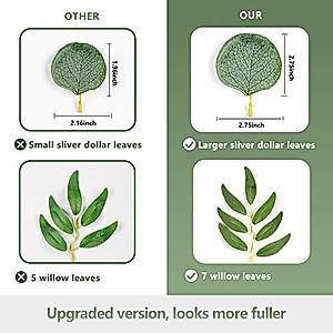 10 Pcs 6.2 Feet Artificial Silver Dollar Eucalyptus Leaves Garland with Willow Vines Twigs Leaves String for Doorways Greenery Garland Table Runner Garland Indoor Outdoor.…