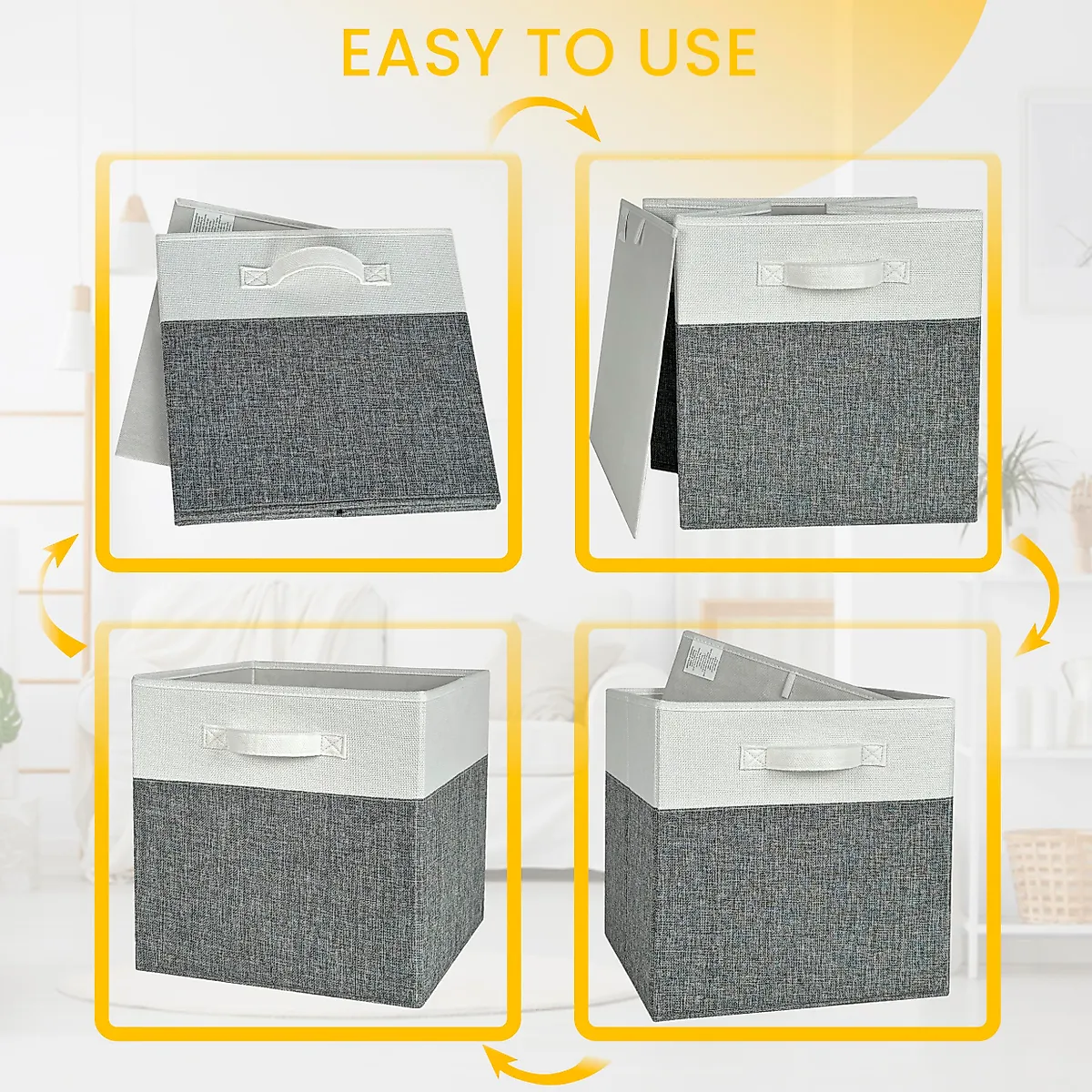 Clutter Mutter Open Storage Bins (White 13 inch)