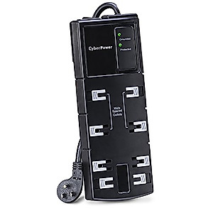 CyberPower CSB808 Essential Surge Protector, 1800J/125V, 8 Outlets, 8ft Power Cord