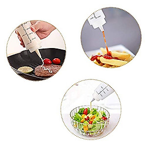 Haawooky 15 Pack 8oz Plastic Scale Squeeze Bottle,Clear Condiment Squeeze Bottles,Squirt Bottles with Red Tip Cap for Ketchup,BBQ,Sauces,Art and Crafts