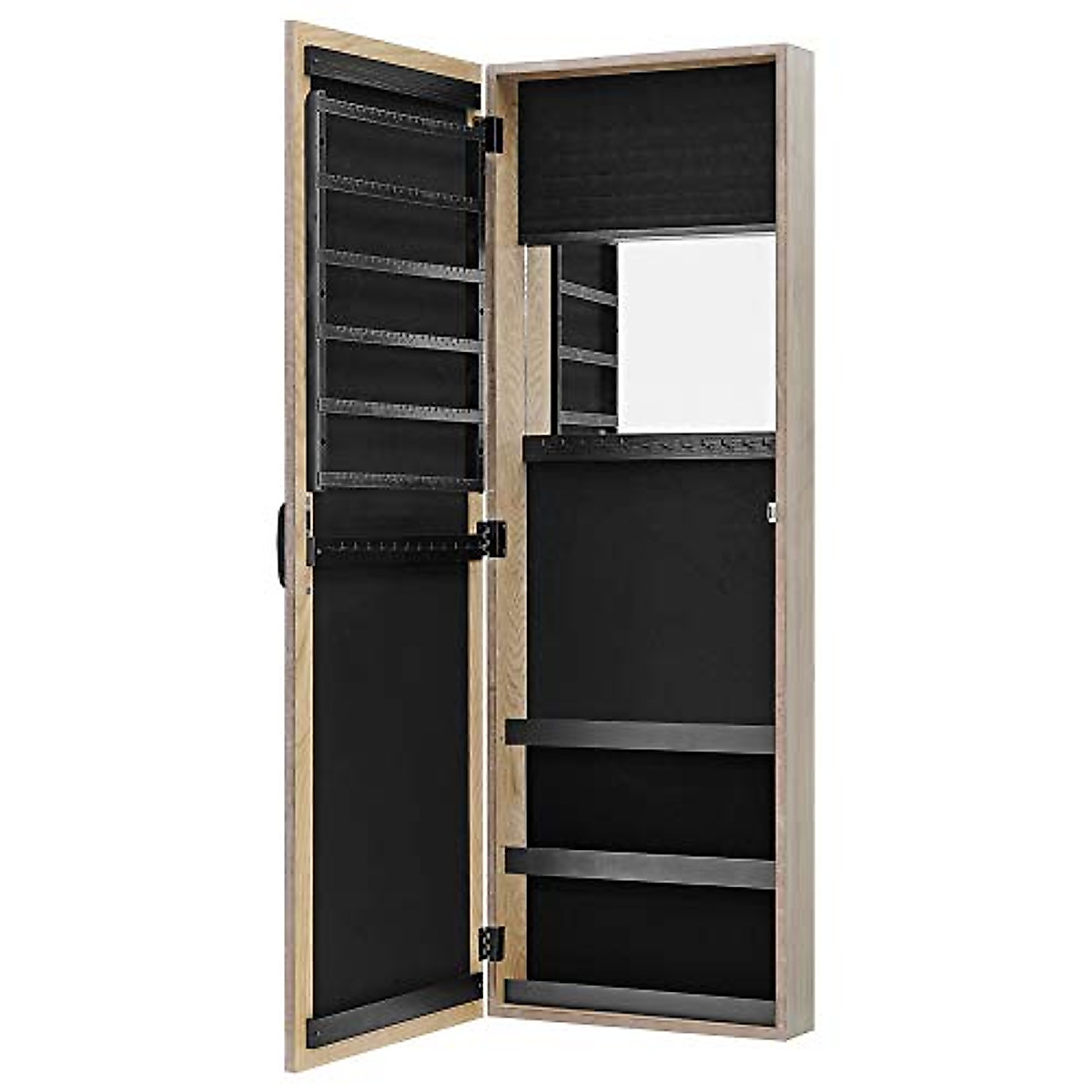 FirsTime & Co. Brown Rustic Arch Jewelry Armoire, Necklace Organizer for Bedroom Storage, Full Length Mirror Wall Vanity, Wood, Farmhouse, 43 x 14 inches