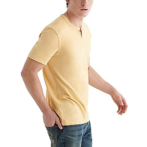 Lucky Brand mens Venice Burnout Notch Neck Tee T Shirt, Jojoba, Large US