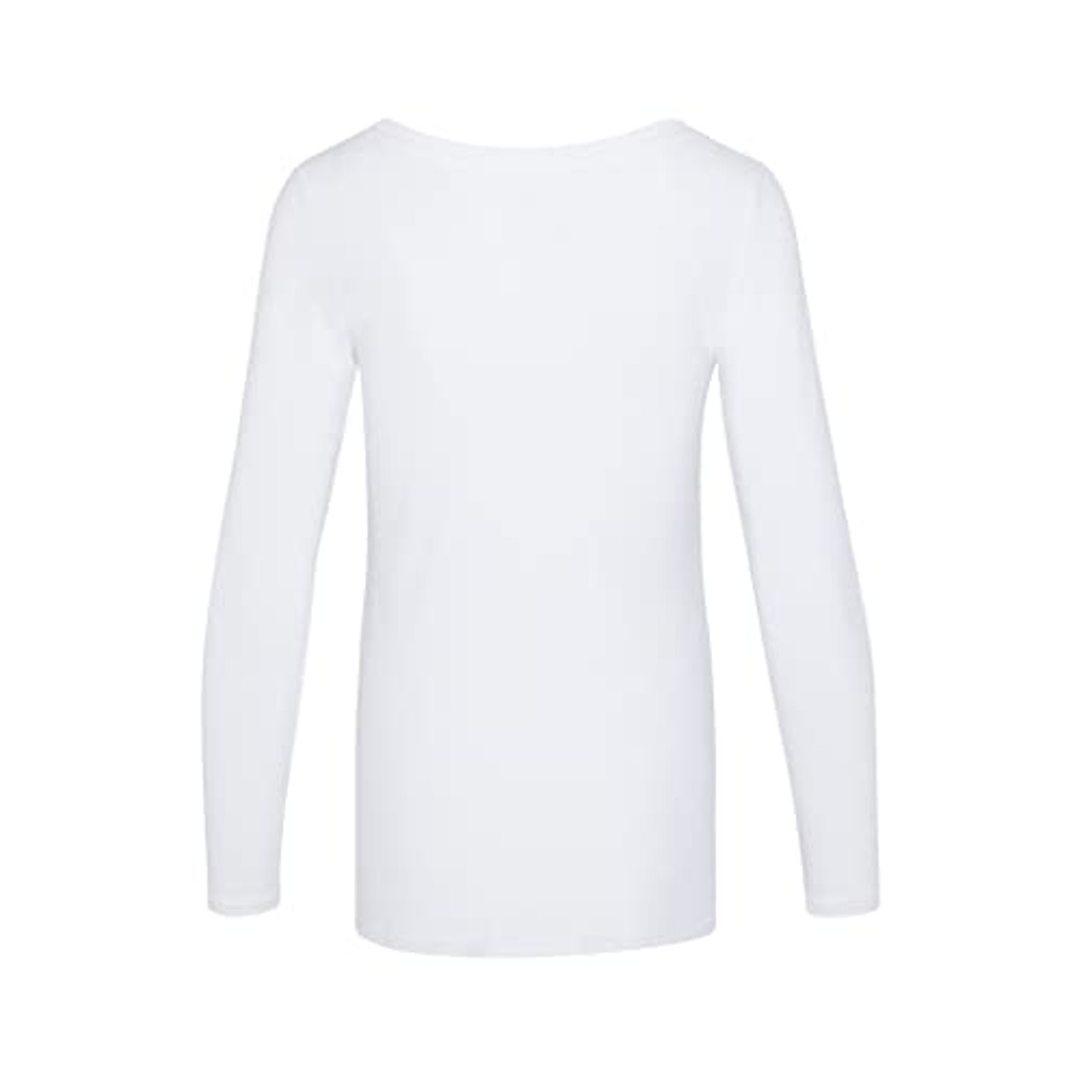 Natural Uniforms Women's Long Sleeve Extra Wide Scoop-Neck T-Shirt Under Scrub (White, Medium)