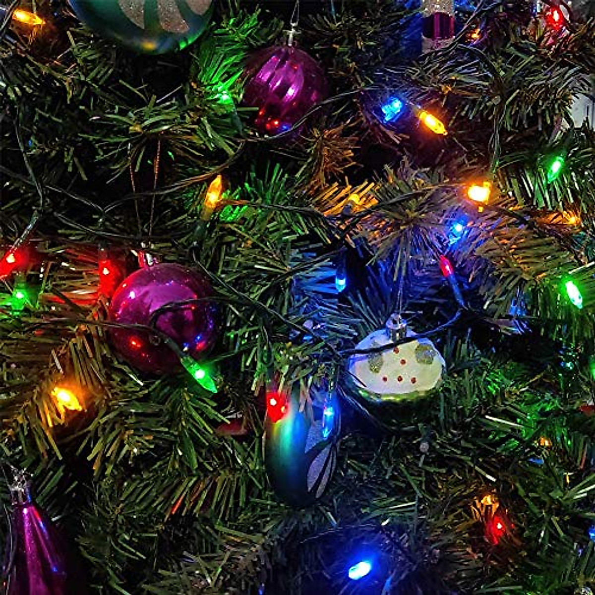 Christmas Lights - 33FT 100 LED Battery Operated String Lights with Timer & 8 Modes Mini Clear String Lights for Christmas Tree Wreath Indoor Outdoor Garden Wedding Party Decor Waterproof (Multicolor)