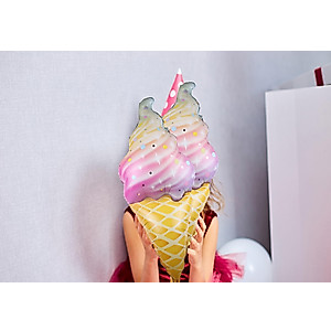 3PCS Ice Cream Foil Balloons Party Supplies For Baby Shower and Children's Birthday Party Decorations 37Inches