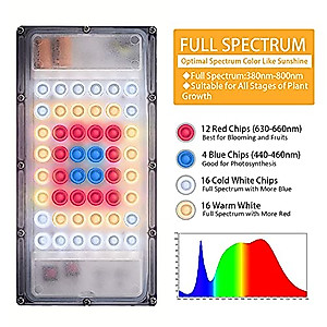 LBW Grow Light with Stand, Full Spectrum 150W LED Floor Plant Light for Indoor Plants, Grow Lamp with On/Off Switch, Adjustable Tripod Stand 15-48 inches