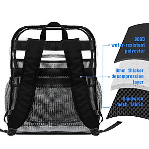 IMUXYUQ Clear Backpack Heavy Duty Clear Backpack With Front Accessory Pocket Reinforced Straps Built-In Key Hook Clear Backpacks, For School Work Sport Event