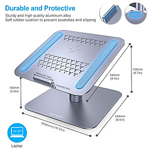 Lamicall Laptop Stand, Swivel Computer Holder Multi-Angle Height Adjustable, Ergonomic 360 Rotating Notebook Desk Riser, Compatible with 10-17" Laptop, Such as MacBook Air Pro, Dell XPS, HP, Gray