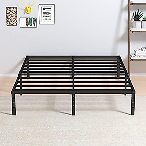 Maenizi 12 Inch Cal King Bed Frame No Box Spring Needed, Heavy Duty California King Metal Platform Support Up to 3000 lbs with Steel Slat, Easy Assembly, Noise Free, Black