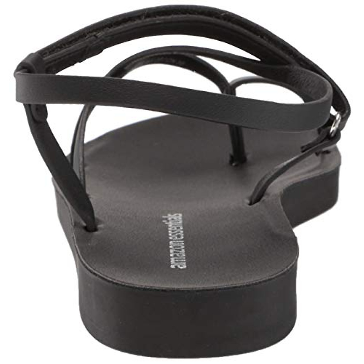 Amazon Essentials Women's Strappy Footbed Sandal, Black, 7.5