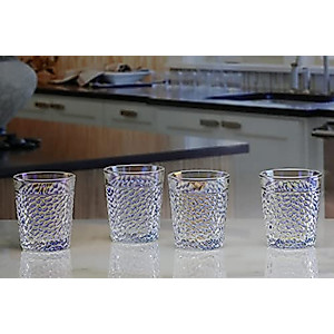 Circleware Westside Radiance Pearl Heavy Base Hammered Shot Glasses, Set of 4, Party Home Entertainment Dining Beverage Drinking Glassware for Brandy, Liquor, Bar Decor, Jello Cups, 1.7 ounce