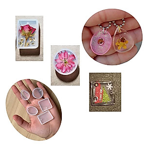 20pcs Jewelry Casting Molds, TuNan Silicone Pendant Resin Molds with Hanging Hole, Jewelry Making DIY Craft Tools - 5 Styles