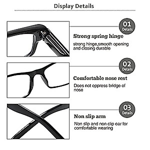 BIENCOOL 6 Pack Reading Glasses Traditional Frames for Men and Women Readers with Spring Loaded Hinges (6 Pack Black, 1.50, multiplier_x)