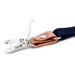 Elastic Adjustable Navy Blue Suspenders and Bow Tie Set for Men Wedding (0103-02)