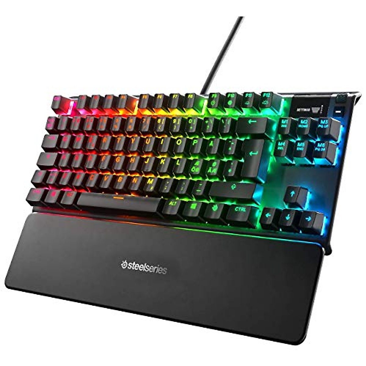 SteelSeries Apex Pro TKL HyperMagnetic Gaming Keyboard - Adjustable Actuation - Esport TKL Format - OLED Display - RGB - PBT Keys - USB-A - Nordic QWERTY