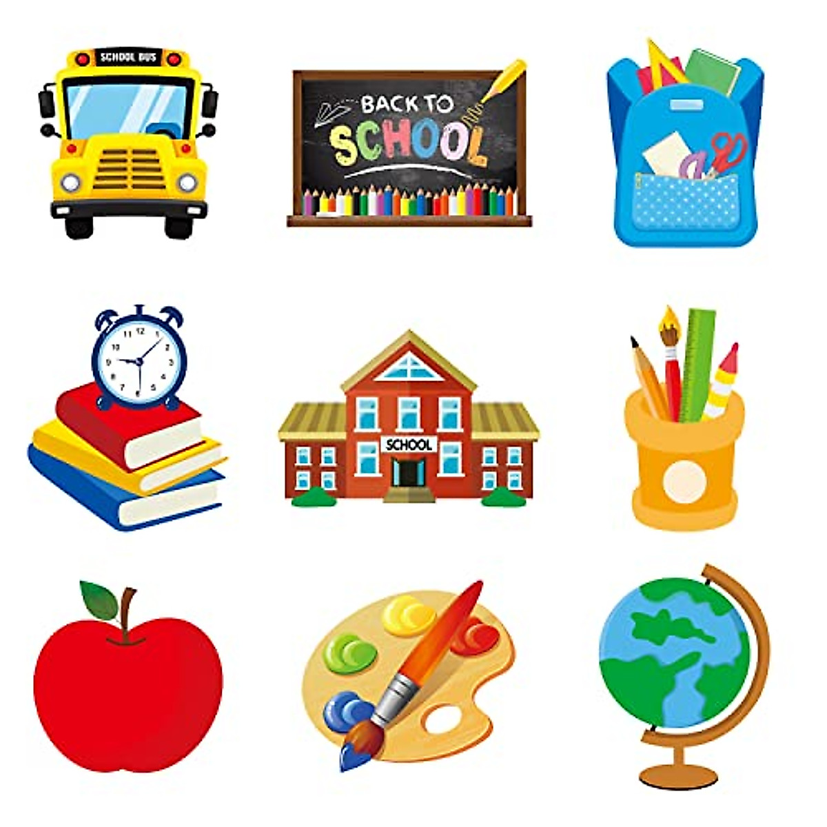 Colorful Back to School Cutouts - 45 Pieces Decoration Set