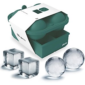 glacio Ball Ice Cube Tray and Big Ice Cube Molds for Whiskey, Slow-Melting, 100% Silicone, No-Plastic, Easy Release, Ideal for Gifting and Elevating Cocktails