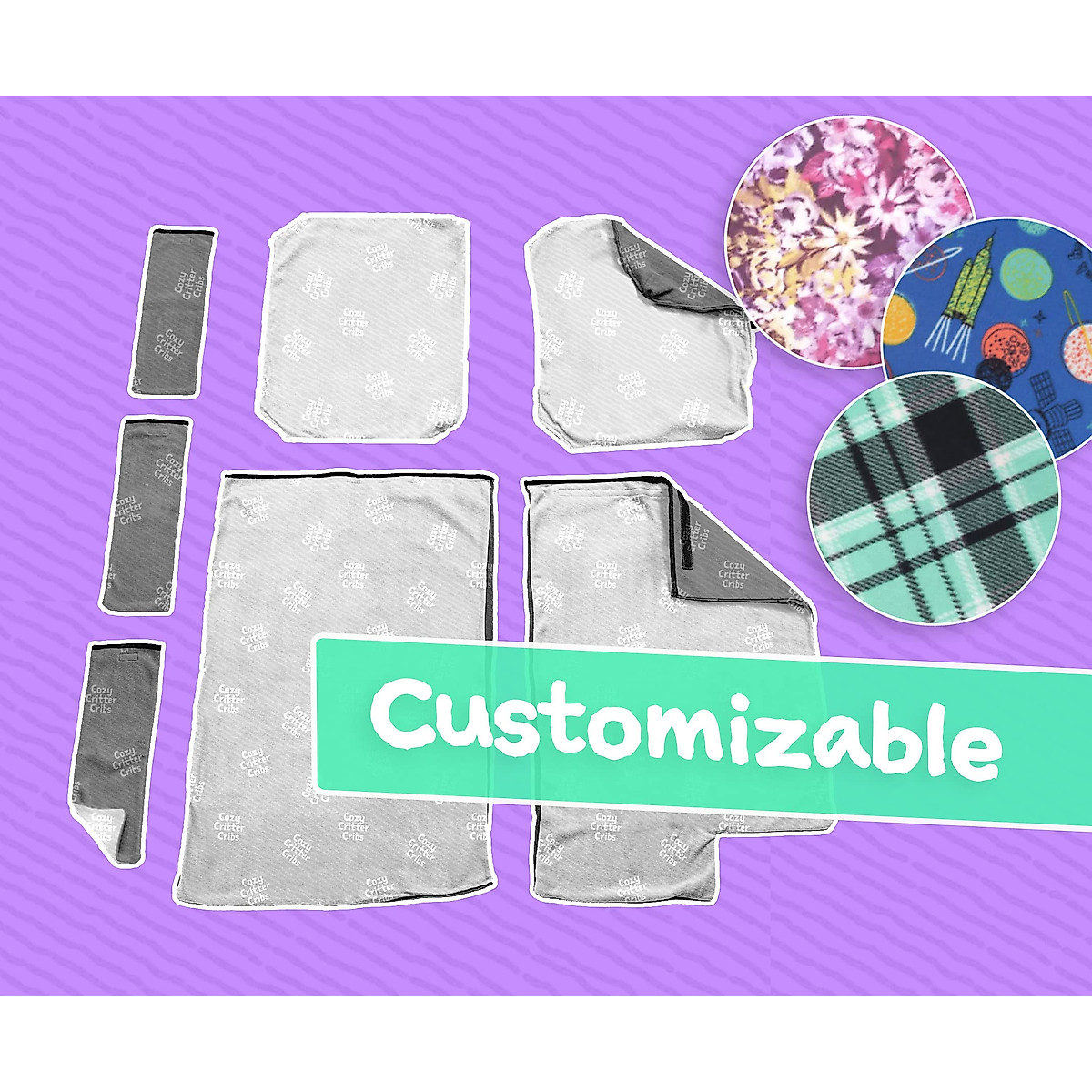 Customizable 7-piece Cage Liner Set for Midwest Double Critter/Ferret Nation | Rats, Sugar Gliders, Ferrets, Chinchillas