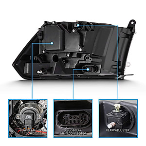 AmeriLite Halogen, led, Projector Car Headlights For 2009-2018 Dodge Ram 1500 2500 3500 Tube Switchback White & Amber Parking Turn Signal, Vehicle Light Assembly, Chrome With Switchback LED