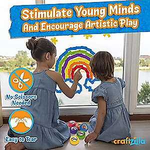 Craftzilla Colored Masking Tape – 7 Roll Multi Pack – 210 Feet x 1 Inch of Colorful Craft Tape – Vibrant Rainbow Colored Painters Tape – Great for Arts & Crafts, Labeling and Color-Coding