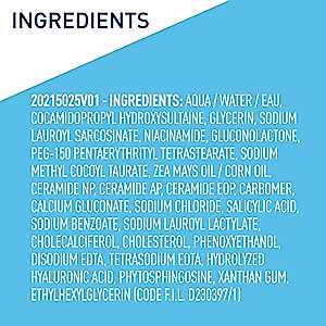 CeraVe Salicylic Acid Cleanser | 8 Ounce, Pack of 2 | Renewing Exfoliating Face Wash with Vitamin D for Rough and Bumpy Skin | Fragrance Free