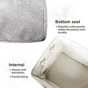 Libeder Storage Basket Cube Storage Bins,Fabric Storage Bin 3 Pack Foldable Organizer Box with Rope Handles for Organizing Shelf Closet Nursery Home