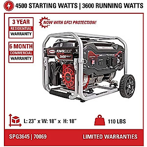 SIMPSON Cleaning SPG3645 Portable Gas Generator and Power Station for Camping, RV, Home Use, Construction, and More, 3600 Running Watts 4500 Starting Watts