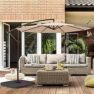 UDPATIO Heavy Duty Patio Umbrella Base Round Umbrella Stand Outdoor Base(80 lbs) with Water Sand Filled for Market Umbrella Table Umbrella