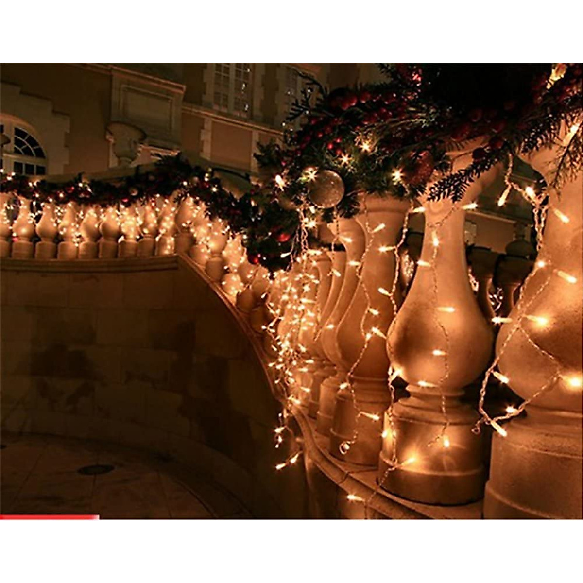 Qedertek Solar String Lights, 72ft 200 LED Fairy Lights, 8 Modes Ambiance Lighting for Outdoor, Patio, Lawn, Landscape, Garden, Home, Wedding (4 Pack, Cool White)