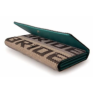 WOMENS BRIDE RACING FABRIC TRIFOLD TEAL WALLET LEATHER GRADATION FEMALE + Bride Key