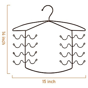 CAXXA 2 PK - Bronze Women's Bra Sport Tank Camisole Top Swim Suit Strap Dress Hanger Closet Organizer (2 Pack)