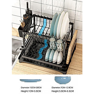 Dish Drying Rack, Removable Large Capacity Dish Drain Storage Rack, Stainless Steel Large Capacity Dish Drain Rack, Stainless Steel Drying Rack for Kitchen(White)