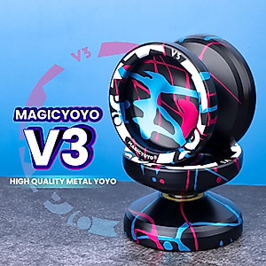 MAGICYOYO V3 Yoyo Professional Responsive Yoyo for Kids, Unresponsive Yoyo for Adults, Metal Professional Yoyo + 12 Yoyo Strings, Yo-Yo Accessory