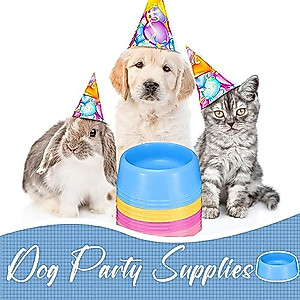 12 Pcs Plastic Dog Bowls Puppy Bowls for Dogs Birthday Party Paw Patrol Party Reusable Pet Bowls for Kitten and Puppy
