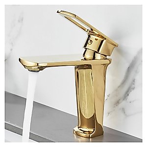 AVLUZ Bathroom Faucet, Single Handle Bathroom Sink Faucet Deck Mount Cold/Hot Water Basin Tap,Single Hole Vanity Bath Lavatory Basin Tap (Color : C)