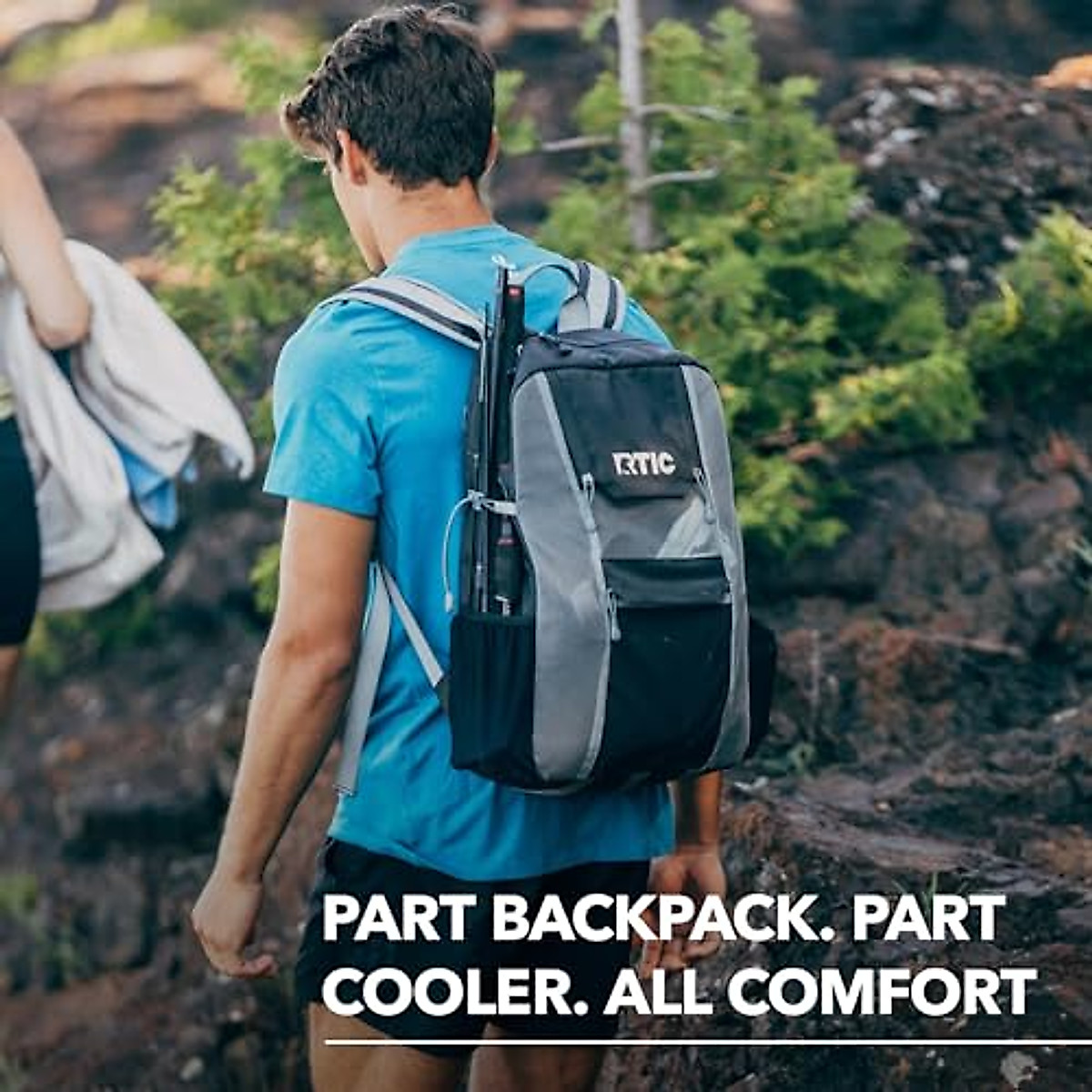 RTIC Chillout 24 Can Backpack Cooler Insulated Portable Soft Cooler Bag for Lunch, Beach, Drink, Beverage, Travel, Camping, Picnic, Car, Hiking, Black/Graphite