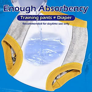 BIG ELEPHANT 10 Pack Toddler Potty Training Pants, Absorbent Underwear for Baby Boys, 3T