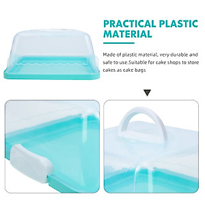 LIFKOME Cake Carrier Storage Container Portable Cake Saver with Handle Clear Square Cake Keeper for Transport Packaging Sky- blue