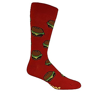 Crazy Dog T-Shirts Men's Burger And Fries Socks Funny Junk Food Backyard Cookout Vintage Novelty Footwear