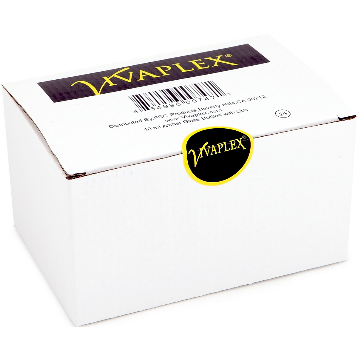 Vivaplex, 24, Amber, 10 ml (1/3 oz) Glass Bottles, with Lids