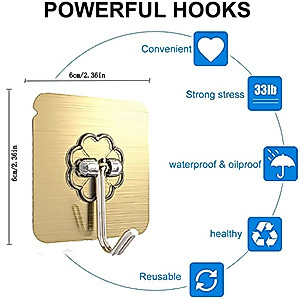 Speedkyz heavy-duty stainless steel 304 hook rail hanger, satin finish, excellent home storage and organization, suitable for bedroom, bathroom, hallway, corridor (Adhesive Hooks (10PCS))