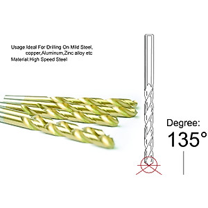 10PCS,11/32", Titanium Coated Twist Drill Bits