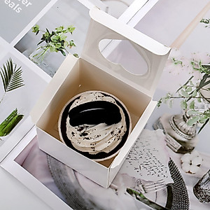 Suwimut 100 Pack Individual Cupcake Box with Heart Shaped Window, 3 Inch Small White Single Cupcake Box Carrier Container for Cookie Muffin Cocoa Bombs, Togo Boxes for Birthday Wedding Party Favors