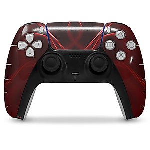 WraptorSkinz Skin Wrap compatible with Sony PS5 DualSense Controller Abstract 01 Red (CONTROLLER NOT INCLUDED)