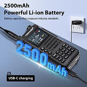 (𝟐𝐧𝐝 𝐆𝐞𝐧) TIDRADIO TD-H8 10W HighPower Ham Radio Handheld with APP Bluetooth Wireless Programming, Two Way Radios Long Range with 2500mHA 𝐓𝐲𝐩𝐞-𝐂 Large Battery, Large Color Screen(2 Pack)