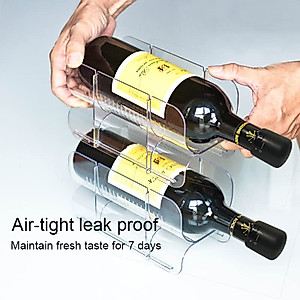 Wine Stopper with Rotating Lock, 4 Pack YIENHDA Wine Bottle Stopper, Mini Wine Corks, Sealed Wine Preserver, Reusable Wine Saver, Leak Proof Wine Keeper Cover for Wine Lover (Black)