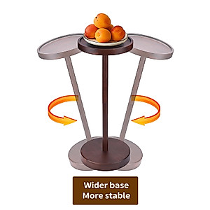 EVERBBKING Solid Acacia Wood Pedestal Side Table, Drink Table, Small End Table Pedestal End Table, Small Pedestal Table Small Round Table Martini Table