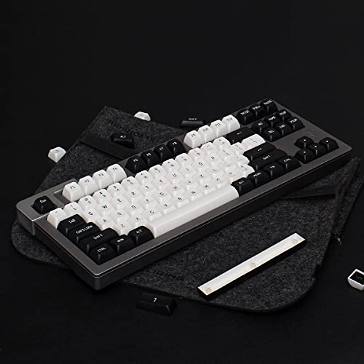 Black and White Keycaps Set 150 Keys MSA Profile Doubleshot Custom Keycaps for Cherry MX Gateron Kailh Box Switches Mechanical Gaming Keyboard