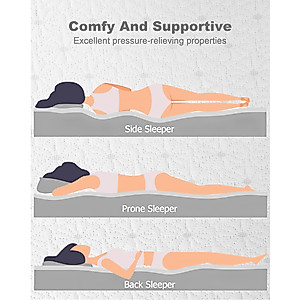 Ferlizer 3" [Twin XL] Mattress Topper, Memory Foam Mattress Topper Twin Extra Long for College Dorm with Ultra Soft Cover & Corner Straps, CertiPUR-US Certified, Grey